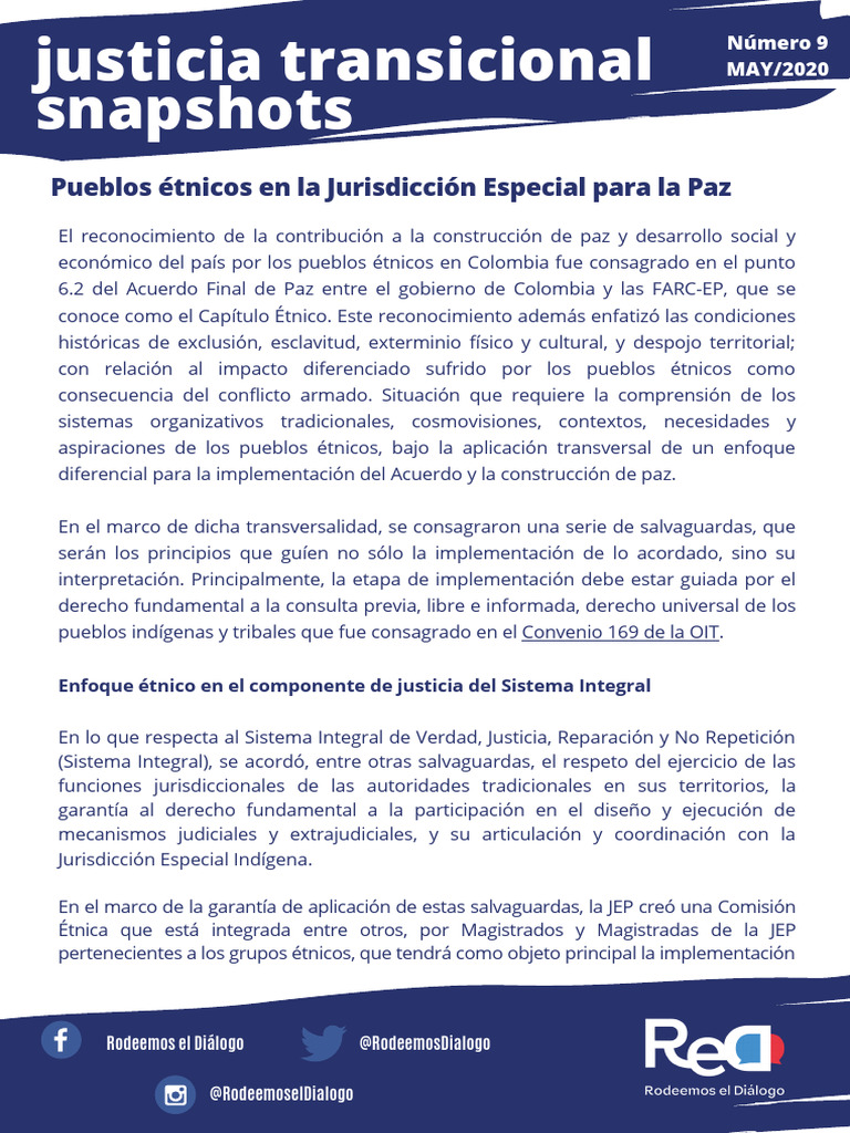 Pueblos Etnicos en La Jep | PDF | Jurisdicción | Justicia