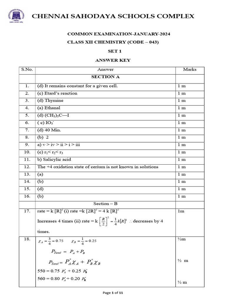 MS-Chemistry-12-Common Exam-Set-123 | PDF | Chemistry | Physical Sciences
