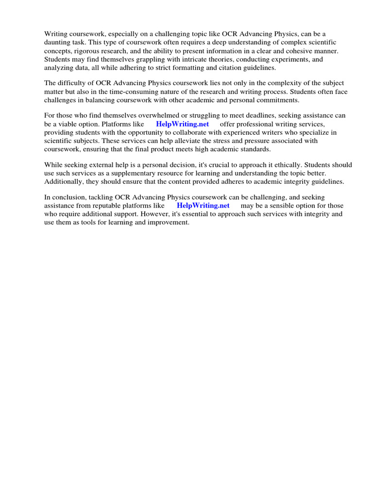 Ocr Advancing Physics Coursework Examples | PDF | Oscillation | Resonance