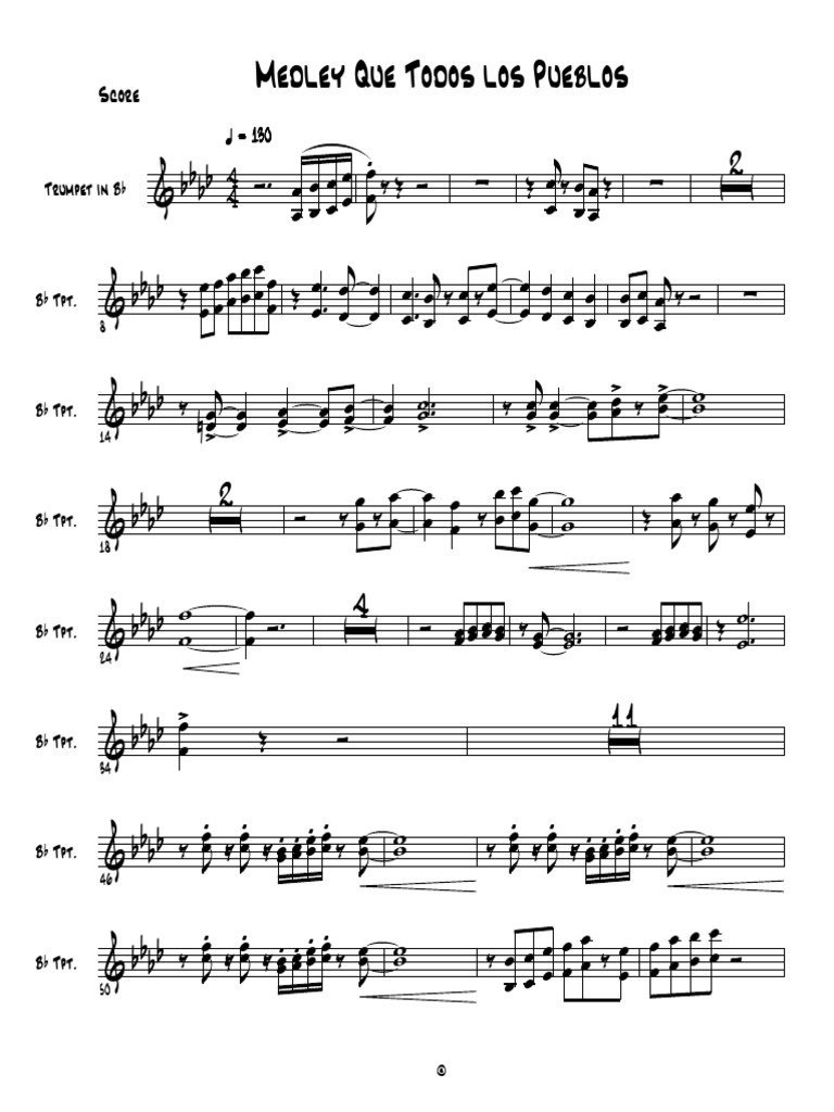 Medley Que Todos Los Pueblo - CTUE Adoracion - Trompetas en BB | PDF