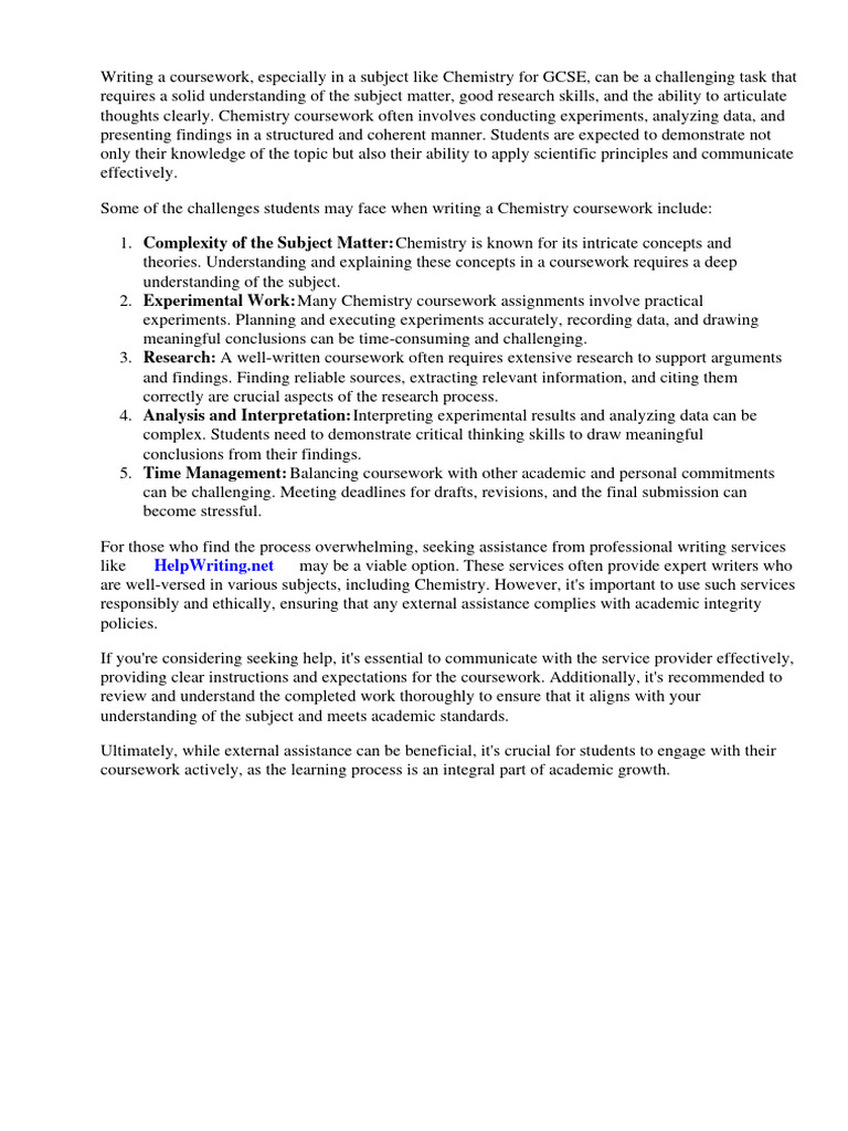 Chemistry Coursework Gcse 2015 | PDF | Chemical Reactions | Reaction Rate