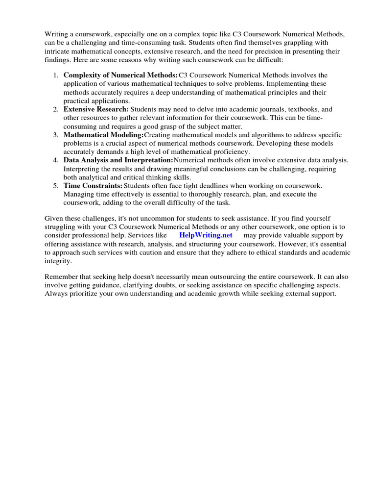 c3 Coursework Numerical Methods | PDF | Numerical Analysis | Mathematics
