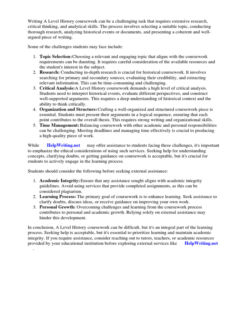A Level History Coursework Help | PDF | Critical Thinking