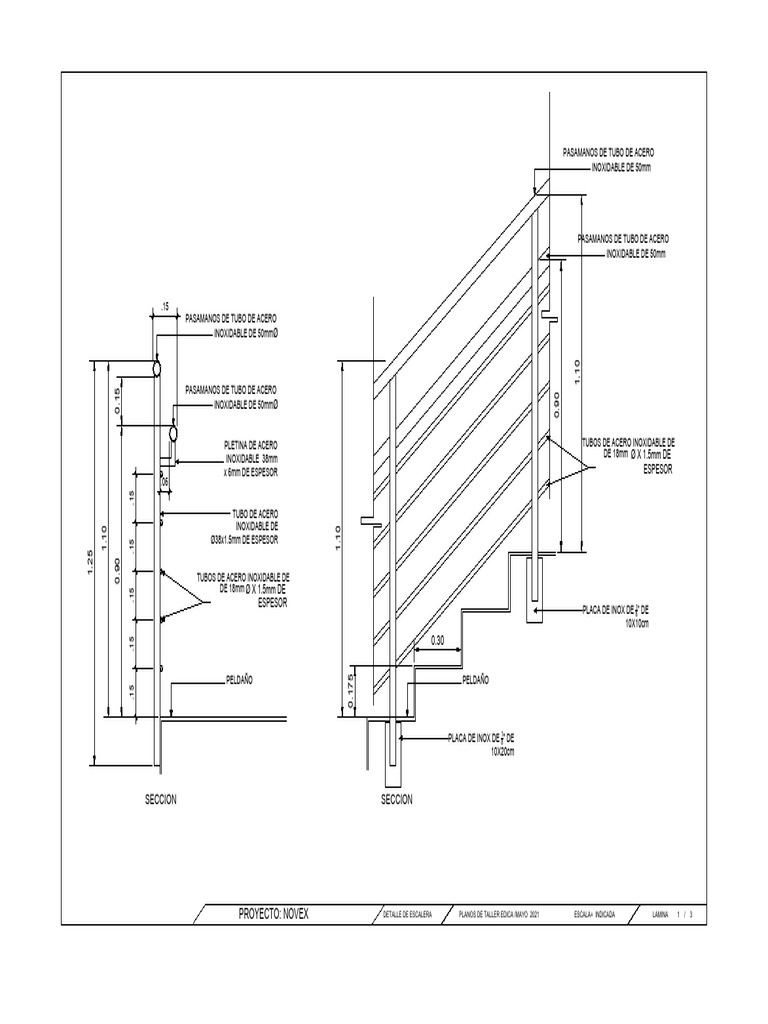 01-Detalle de Barandas en Inoxidable | PDF