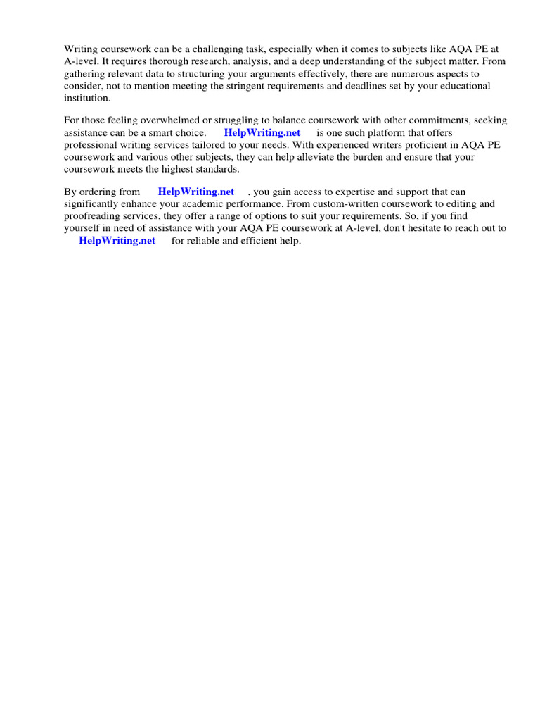 Aqa Pe Coursework A Level | PDF | Linked In | Goal Setting