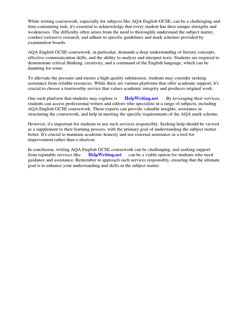 Aqa English Gcse Coursework Mark Scheme | PDF | Gce Advanced Level ... Aqa English Gcse Coursework Mark Scheme | PDF | Gce Advanced Level ...