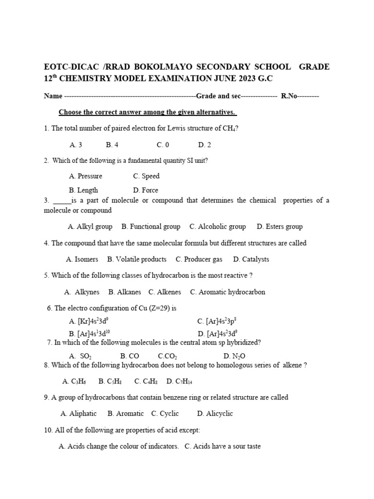 Chem Model | Download Free PDF | Acid | Chemical Reactions
