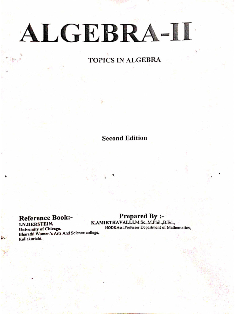Algebra Written Notes | PDF