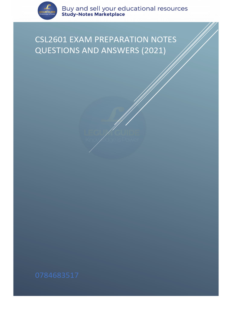 CSL2601 | PDF | Separation Of Powers | Bill (Law)