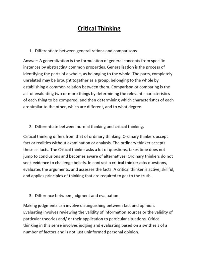 Understanding Critical Thinking Skills | PDF | Critical Thinking | Thought