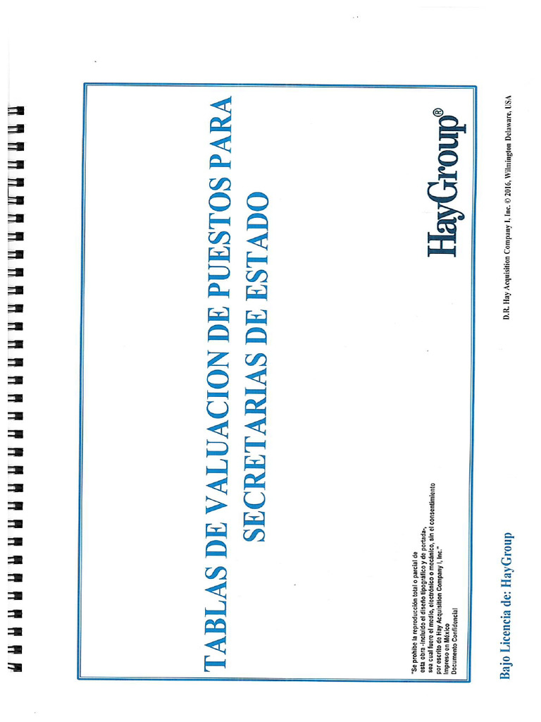 Tablas de Valuación de Puestos para Secretarías de Estado | PDF