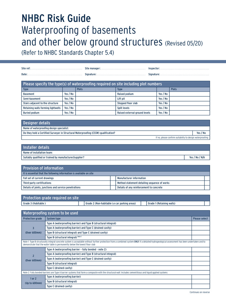 Waterproofing Basements and Other Below Ground Structures - Revised 05 20 | Download Free PDF ...