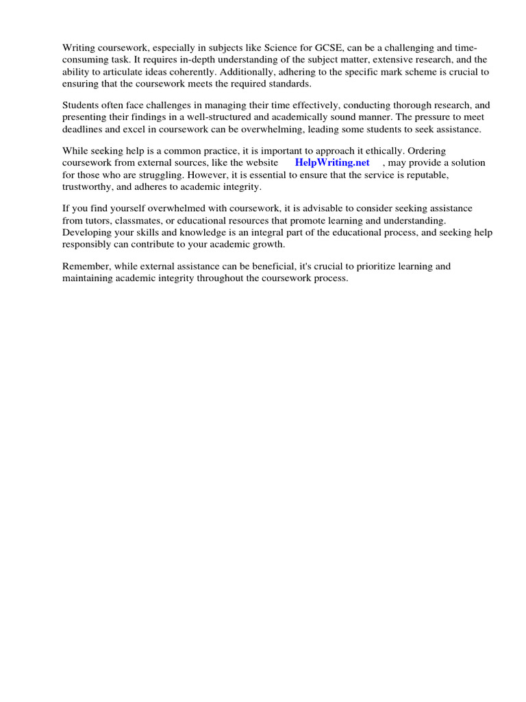 Science Gcse Coursework Mark Scheme | PDF Science Gcse Coursework Mark Scheme | PDF