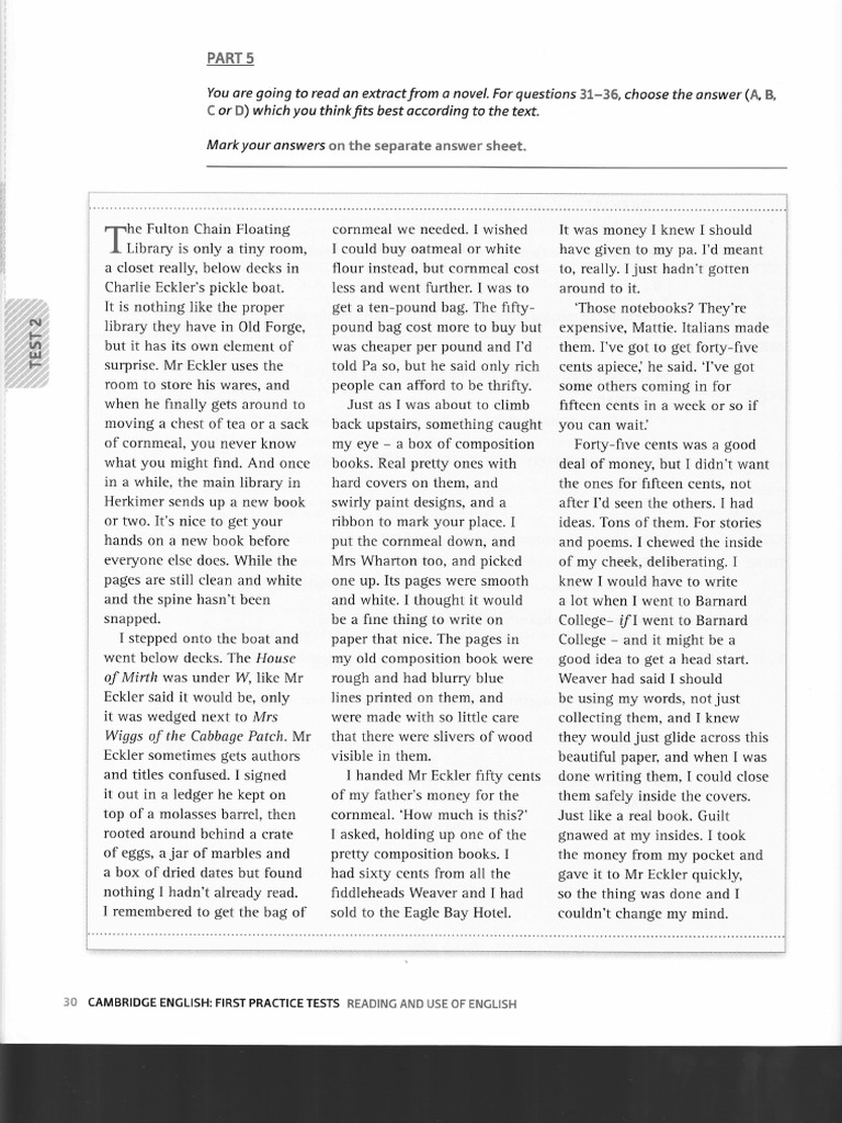 FIRST Practice Tests-29 (Reading 2) | PDF