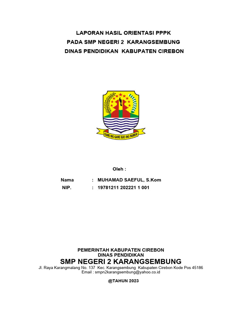 Laporan Orientasi PPPK - Muhamad Saeful | PDF | Bisnis