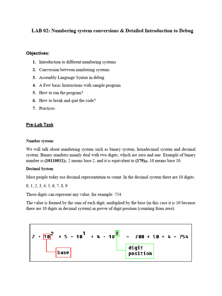 Lab 02 | PDF | Decimal | Assembly Language