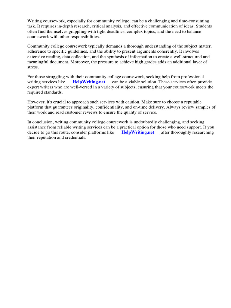 Community College Course Work | PDF | Nursing | College