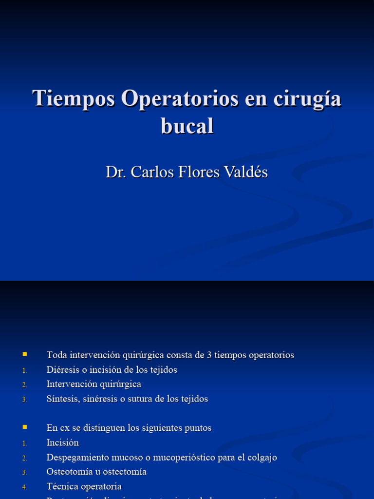 Tiempos Operatorios en Cirugia Bucal | PDF | Cirugía | Hueso