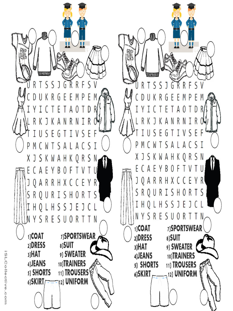 Clothes Wordsearch | PDF
