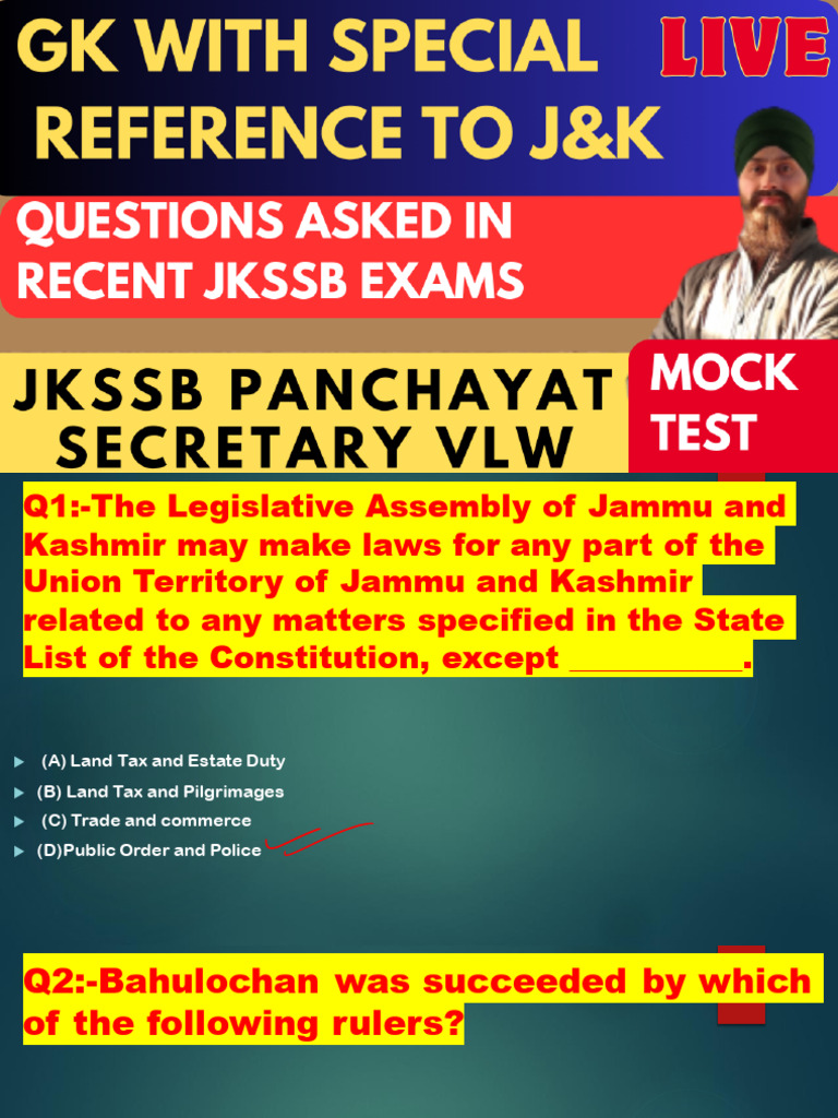GK With Special Reference To JK DSK 2 | PDF
