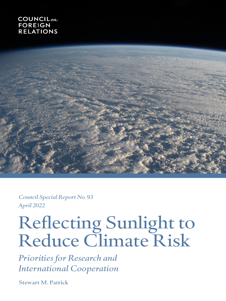 Reflecting Sunlight To Reduce Climate Risks | PDF | Climate Change ...