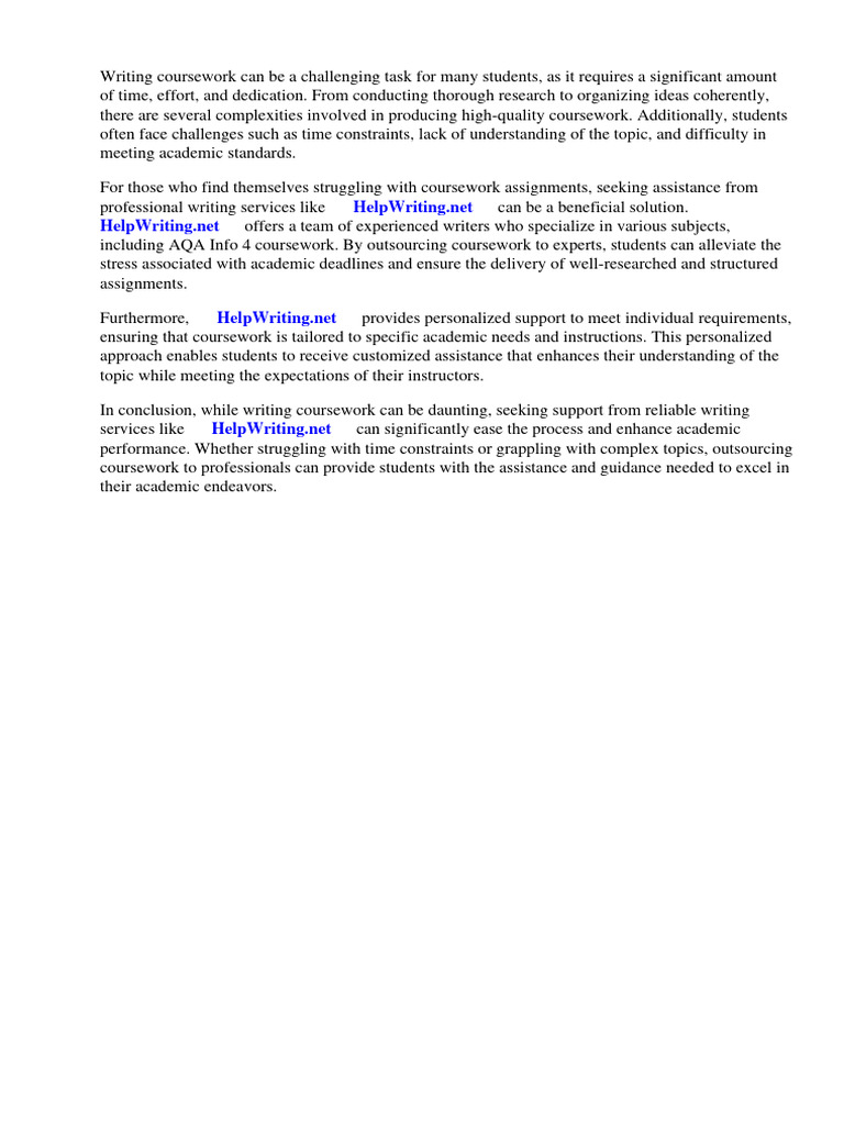 Aqa Info 4 Coursework Guide | PDF