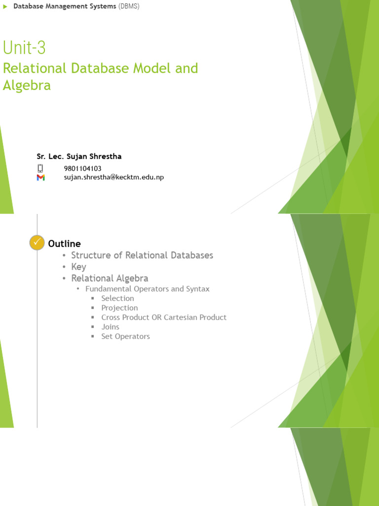 Dbms Chapter 3 | Download Free PDF | Relational Model | Relational Database