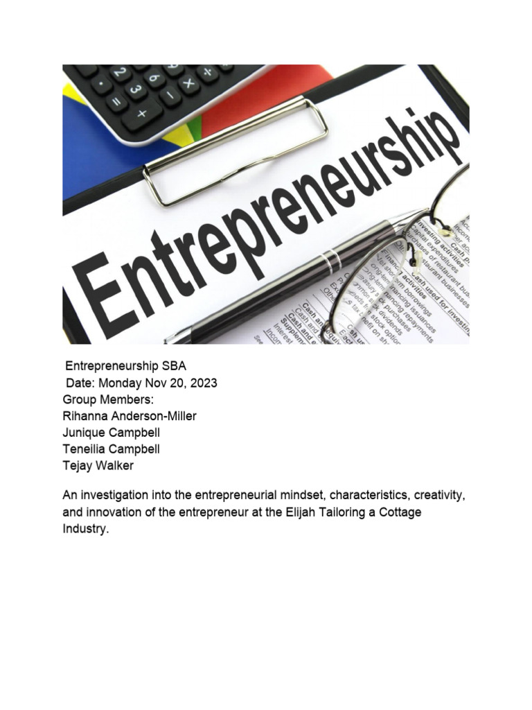 Entrepreneurship SBA | PDF | Entrepreneurship | Mindset