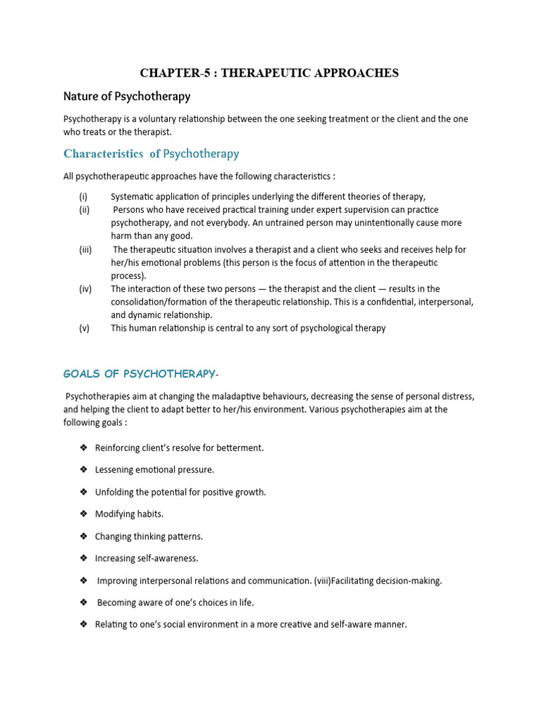Class 12 Psychology: Therapeutic Approaches | PDF | Psychotherapy ...