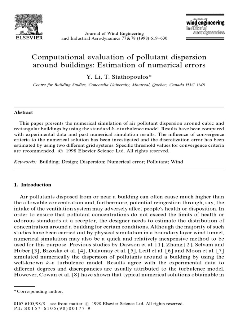 Pollutant Dispersion Simulation Errors | PDF | Fluid Dynamics
