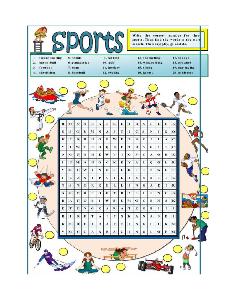 Sports Wordsearch Information Gap Activities | PDF