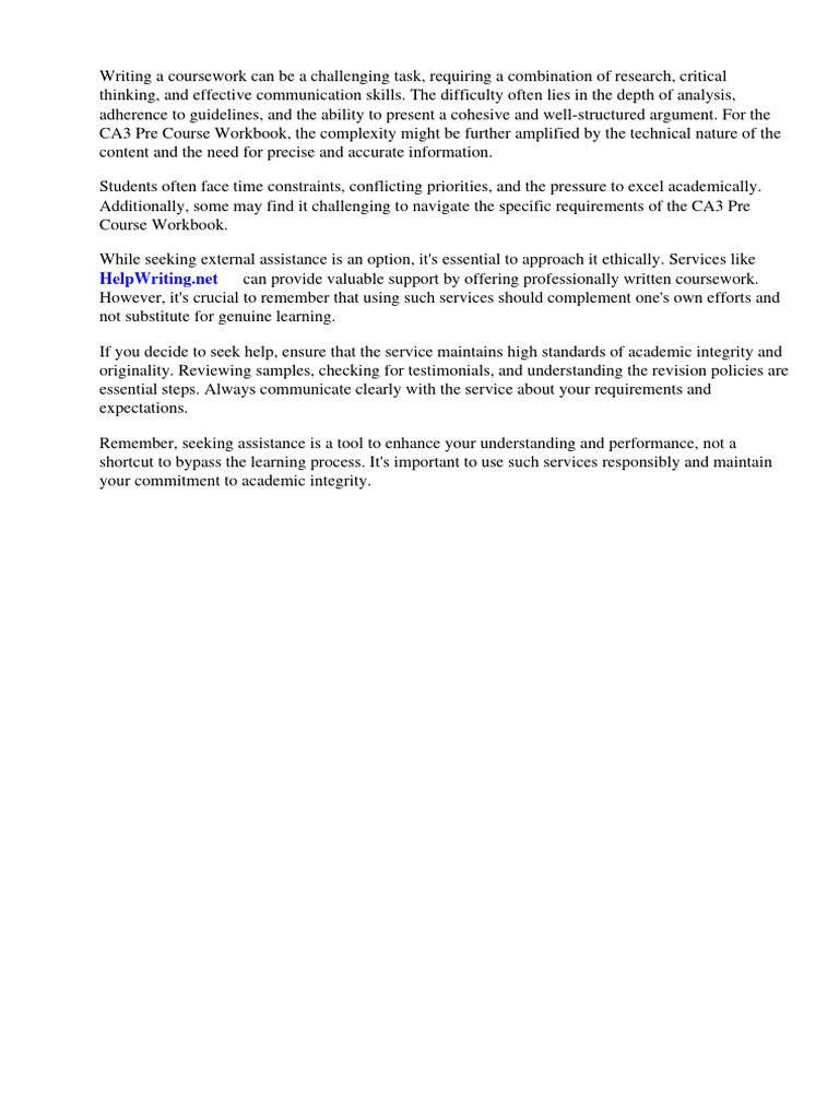 Ca3 Pre Course Workbook | PDF | Subscription Business Model | Worksheet