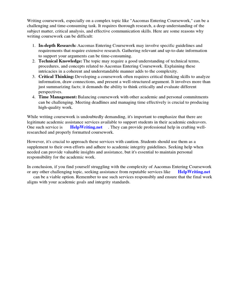 Aacomas Entering Coursework | PDF | Critical Thinking | Medical School