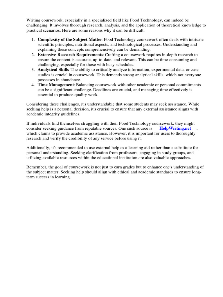 Food Technology Coursework Design Ideas | PDF | Science | Information