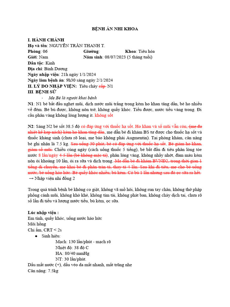 Ba Tiêu Chảy Cấp Trình t5 4-1-24 | PDF