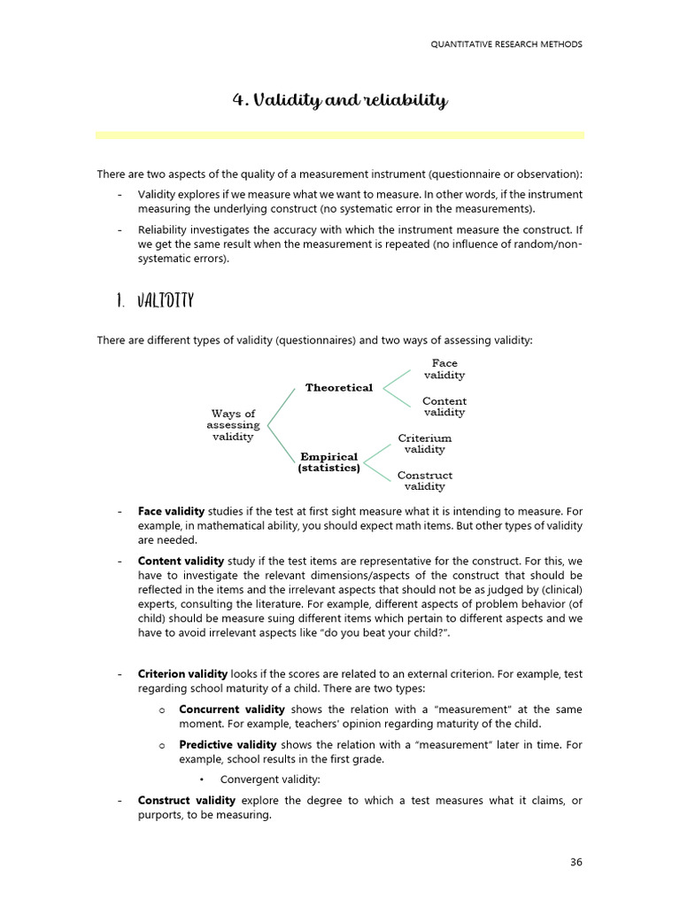 4. Validity and Reliability | PDF | Validity (Statistics) | Science