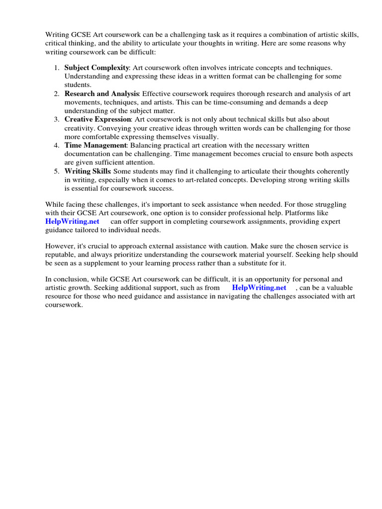 Gcse Art Coursework Checklist | PDF | Thought | Facebook