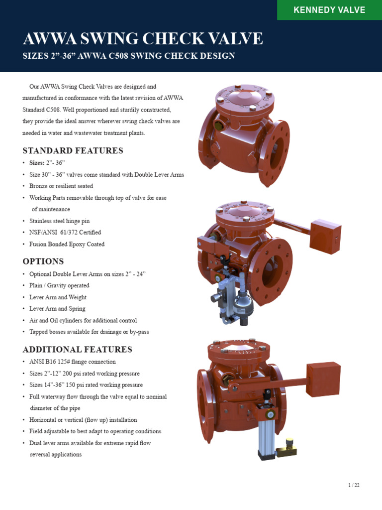 Data Sheet Swing Check | PDF | Valve | Screw