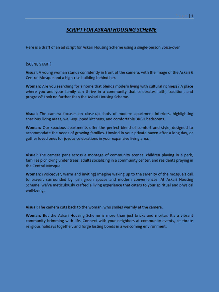Script For Askari Housing Scheme | PDF | Home & Garden | Religion ...