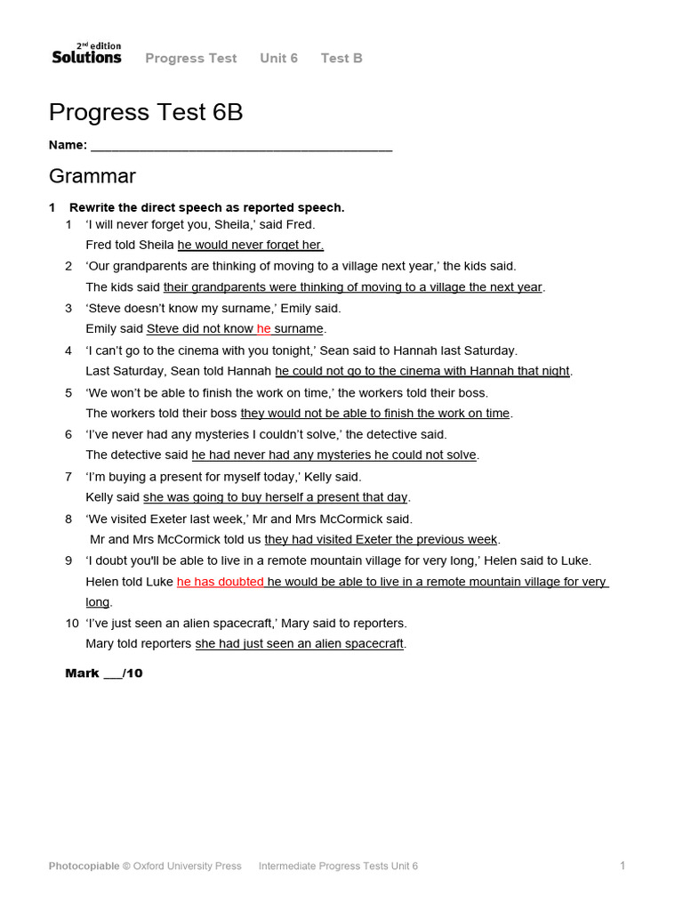Sol2e Int Progress Test 06B | PDF | Books | Lighthouse Sol2e Int Progress Test 06B | PDF | Books | Lighthouse