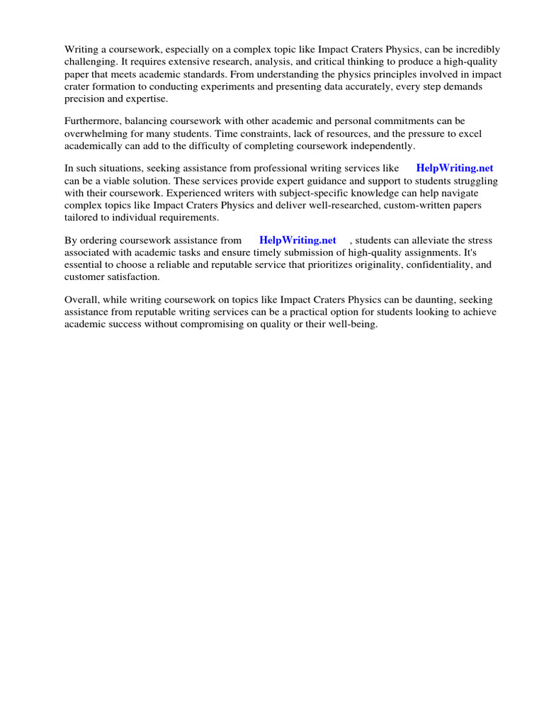 Impact Craters Physics Coursework | PDF | Impact Crater | Physical Sciences Impact Craters Physics Coursework | PDF | Impact Crater | Physical Sciences
