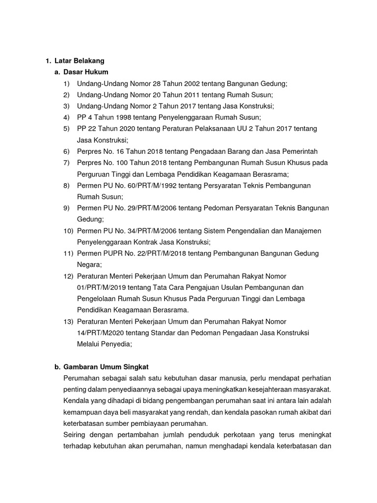 Pembangunan Rumah Susun ASN PUPR Jakarta | PDF | Pengelolaan Keuangan ...