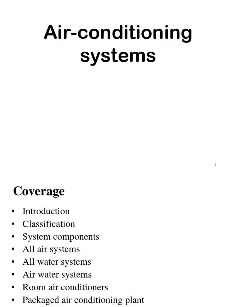 Classification of AC Systems | PDF | Air Conditioning | Humidity