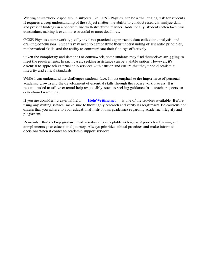 Gcse Physics Coursework Examples | PDF | Force