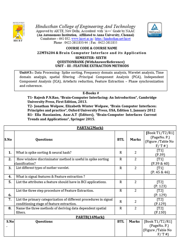 BCI Feature Extraction Guide | PDF | Discrete Fourier Transform | Wavelet