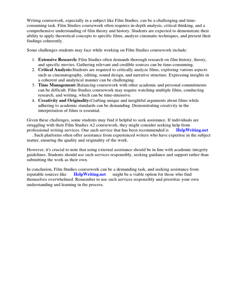 Film Studies A2 Coursework Ideas | PDF | Theory | Critical Thinking