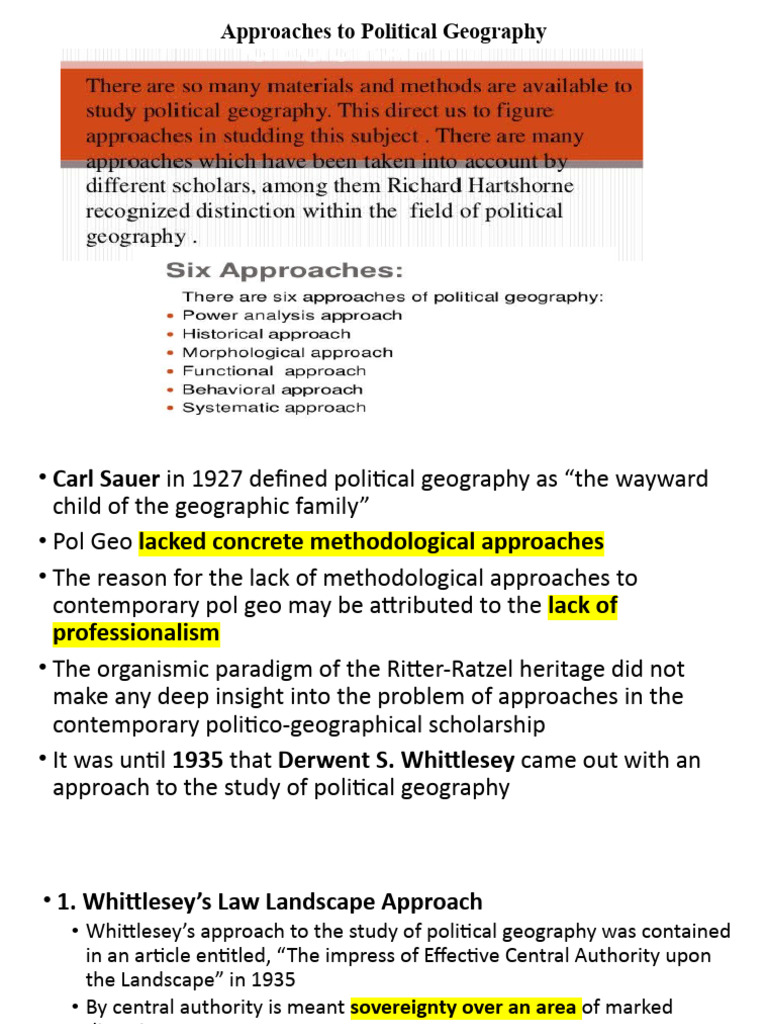 Approaches To Political Geography | PDF | Space | Geography