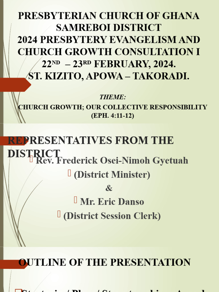 1 Samreboi District - 2024 Evangelism Consultation 1 | PDF | Western ...