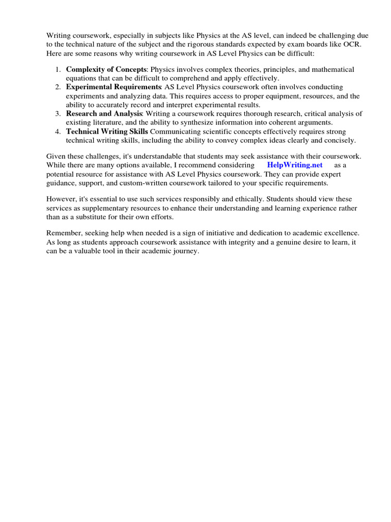 As Level Physics Coursework Ocr | PDF | Physics | Linked In