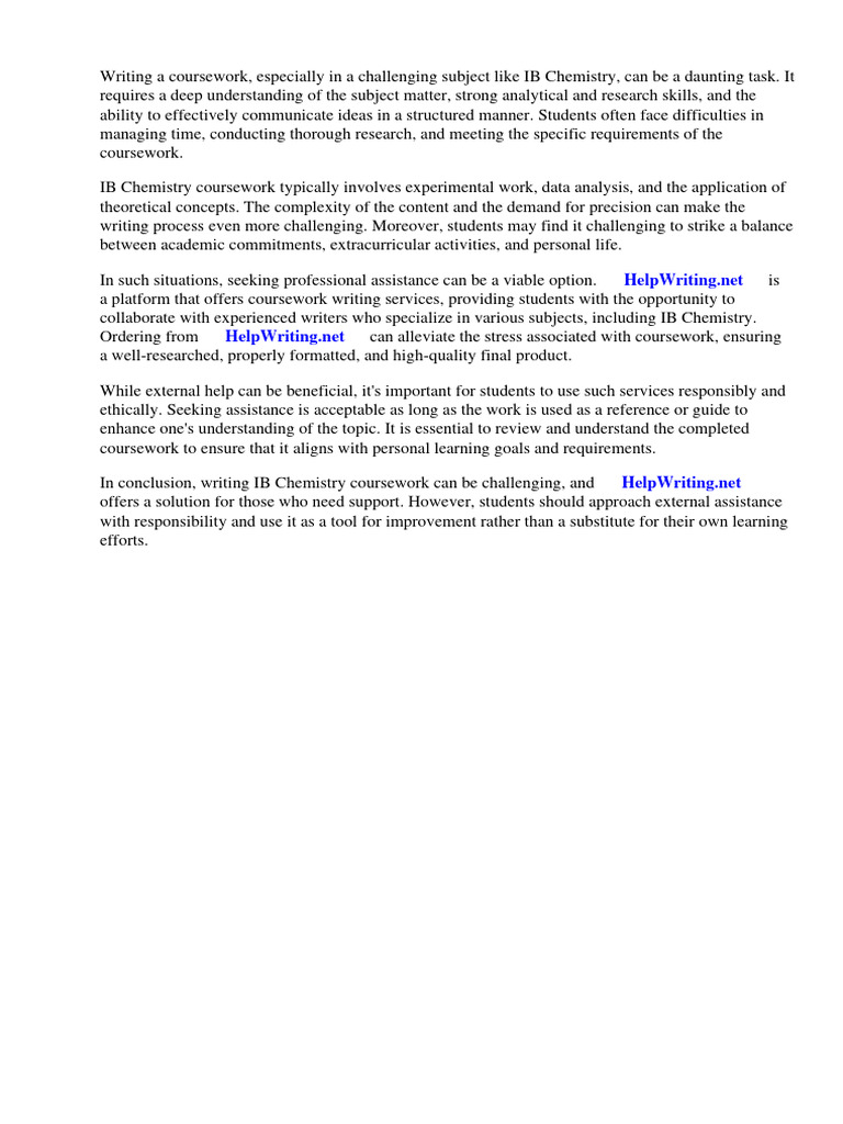Ib Chemistry Coursework Example | PDF | Experiment | Heat